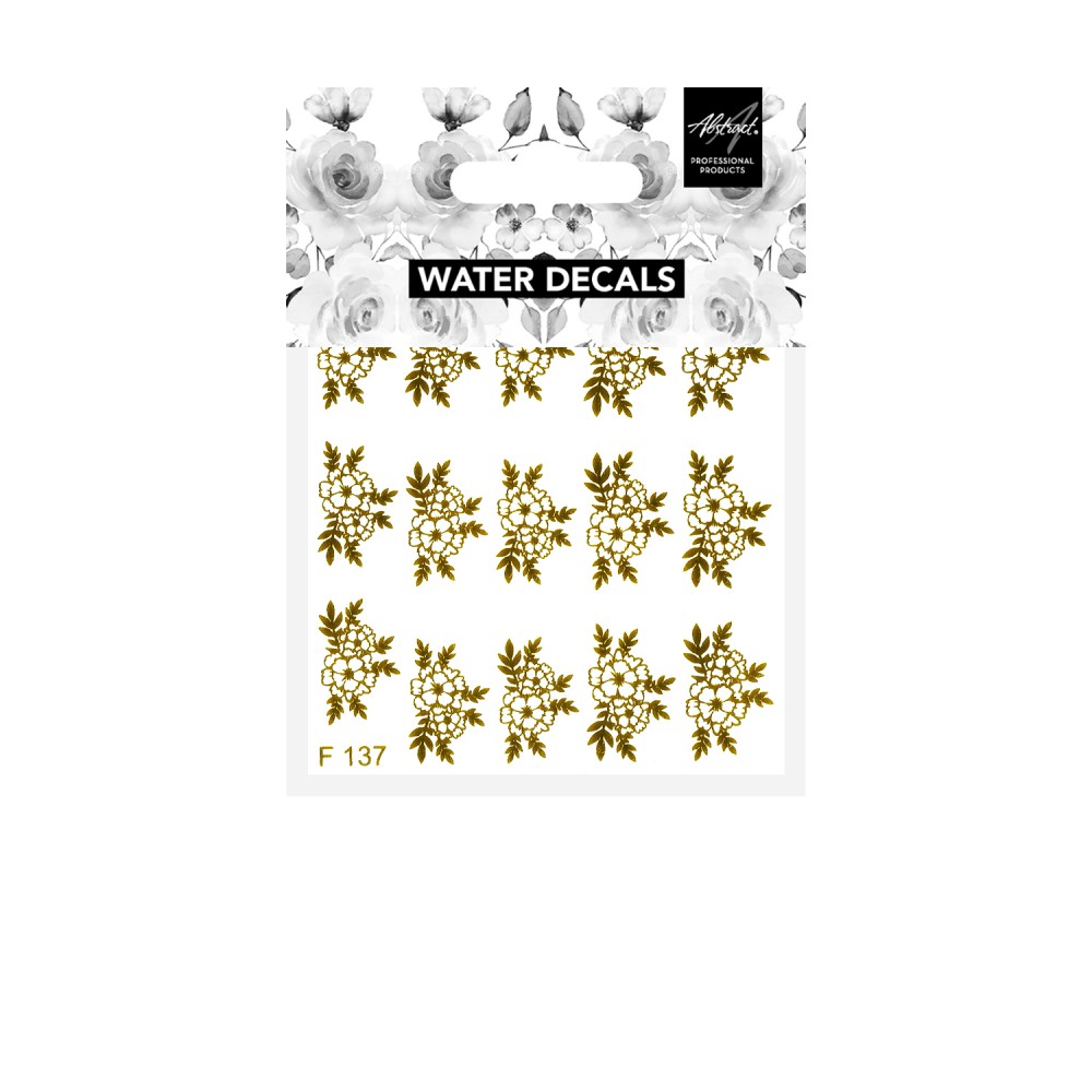 Floral F137 GOLD Water Decals | Abstract